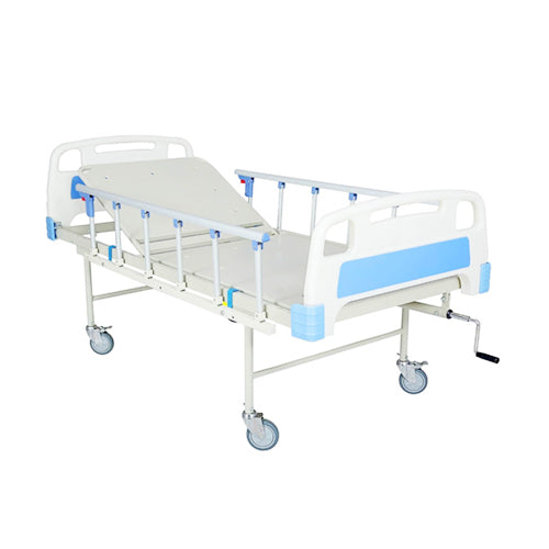 Semi Fowler Hospital Bed with ABS Panel, Collapsable Railings, Wheels